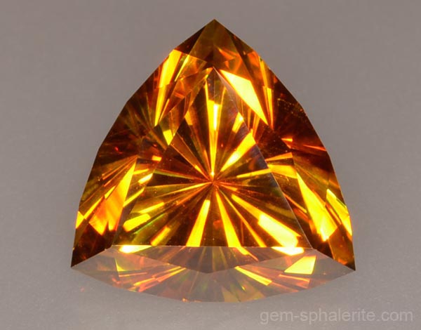 gem-sphalerite.com - 15.44 ct- trillion cut -SOLD